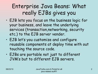 Enterprise java beans(ejb)