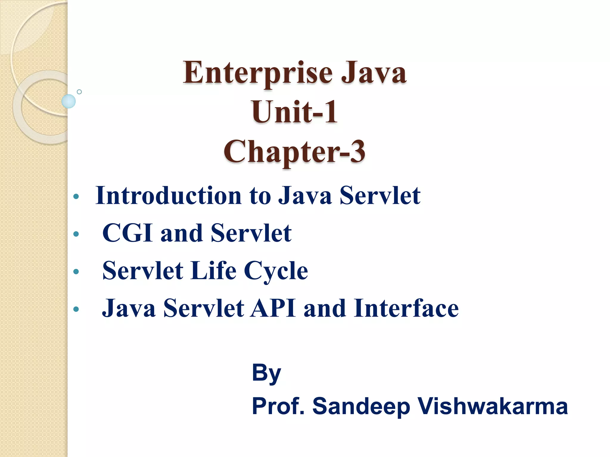 Enterprise java unit-1_chapter-3 | PPTX