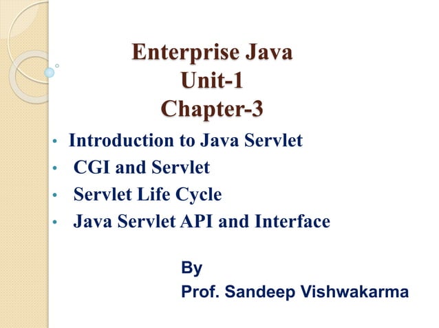 Enterprise java unit-1_chapter-3 | PPTX