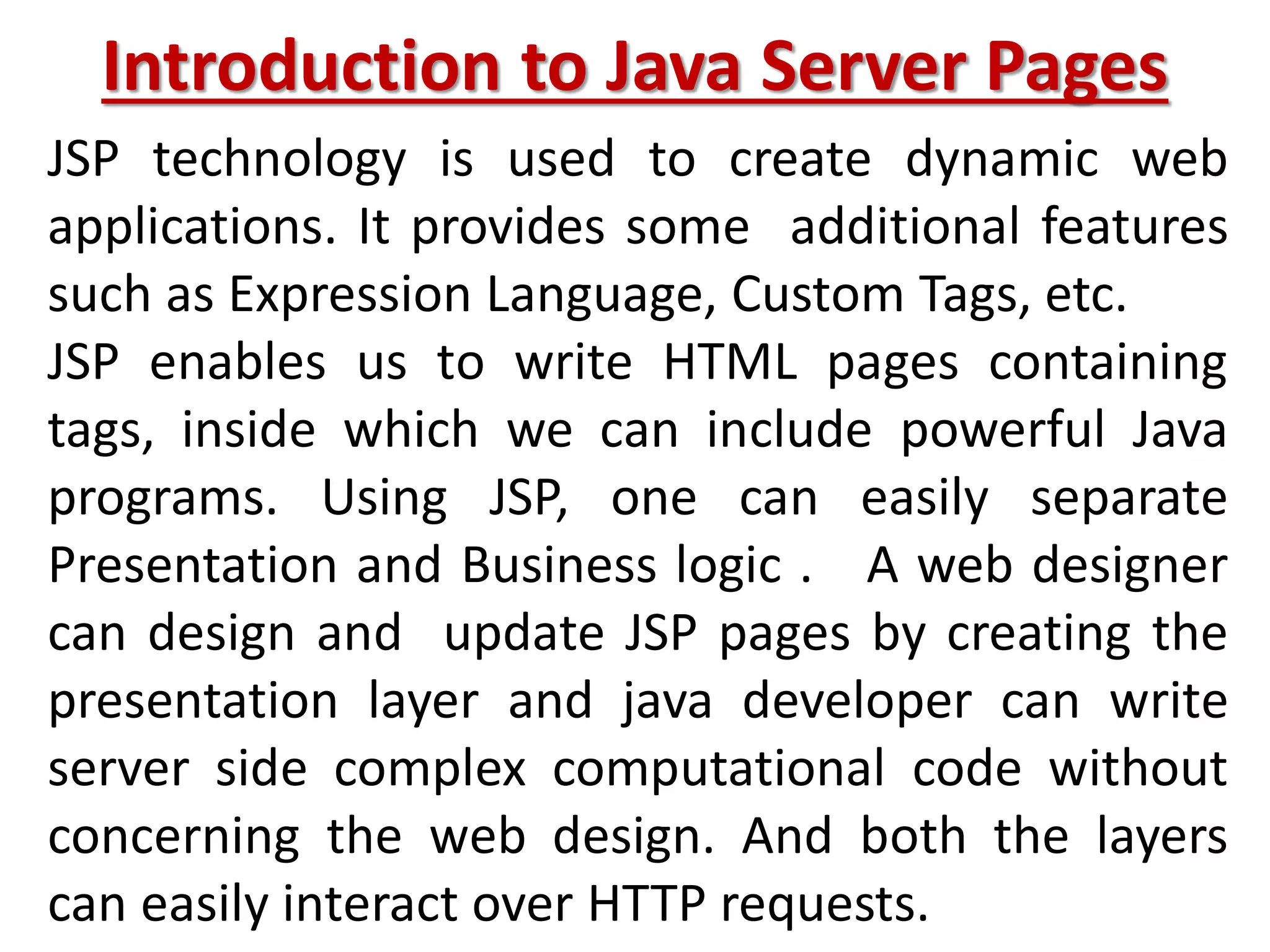 Enterprise java unit-3_chapter-1-jsp | PDF