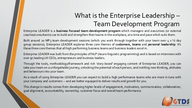 Enterprise Leader Team Development Program