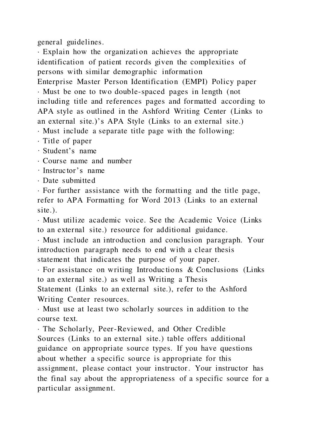 Enterprise Master Person Identification (EMPI) Policy[WLOs 1, 5 | PDF