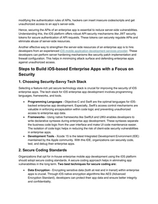 Develop Secure Enterprise Solutions with iOS Mobile App Development Services | PDF