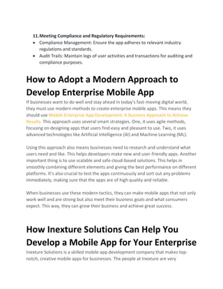 Enterprise Mobile Application Development How to Build App | PDF
