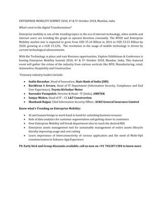 Enterprise Mobility Summit 2018 | PDF