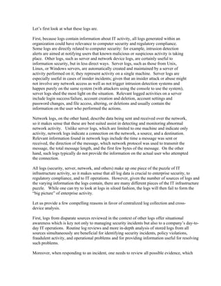 Log Analysis Across System Boundaries for Security, Compliance, and ...