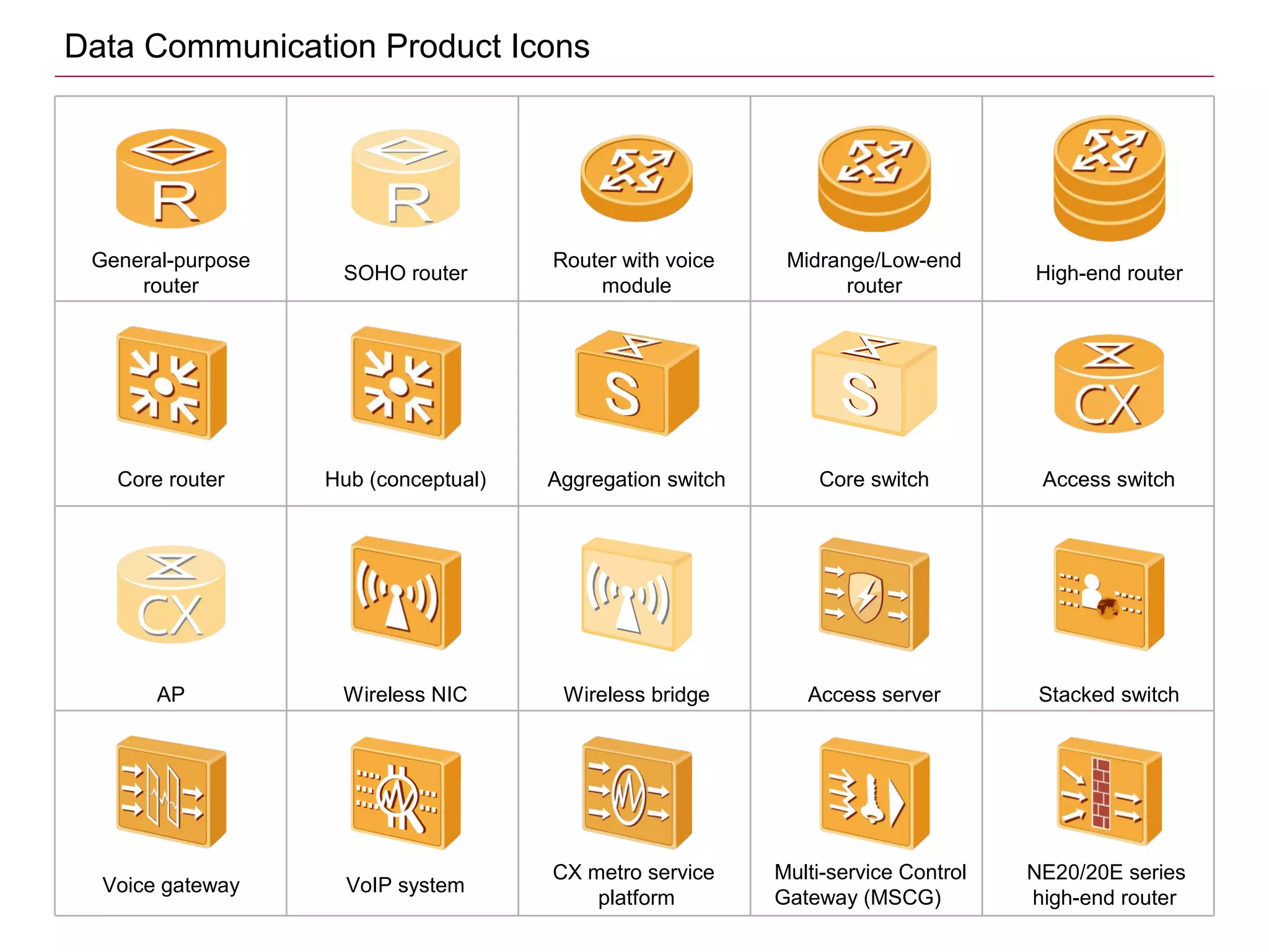 Huawei Enterprise networking product icons | PPT