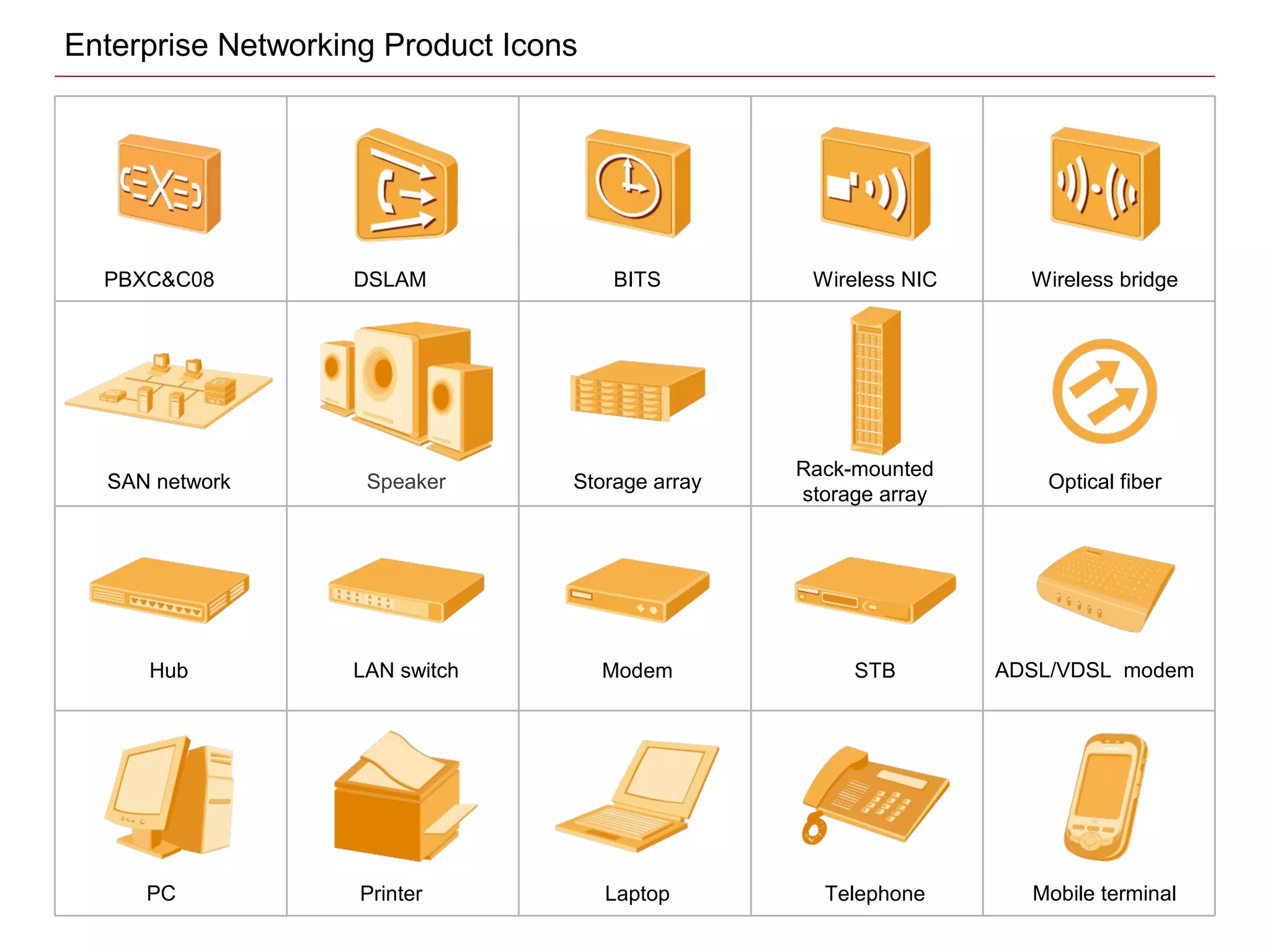 Huawei Enterprise networking product icons | PPT