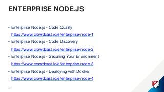 Enterprise Node - Code Quality | PPTX | Web Development | Internet