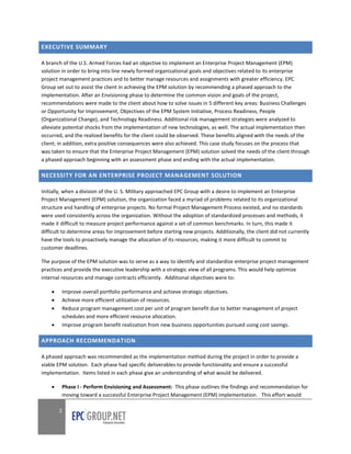 Enterprise Project Management and the US Armed Forces - EPC Group | PDF