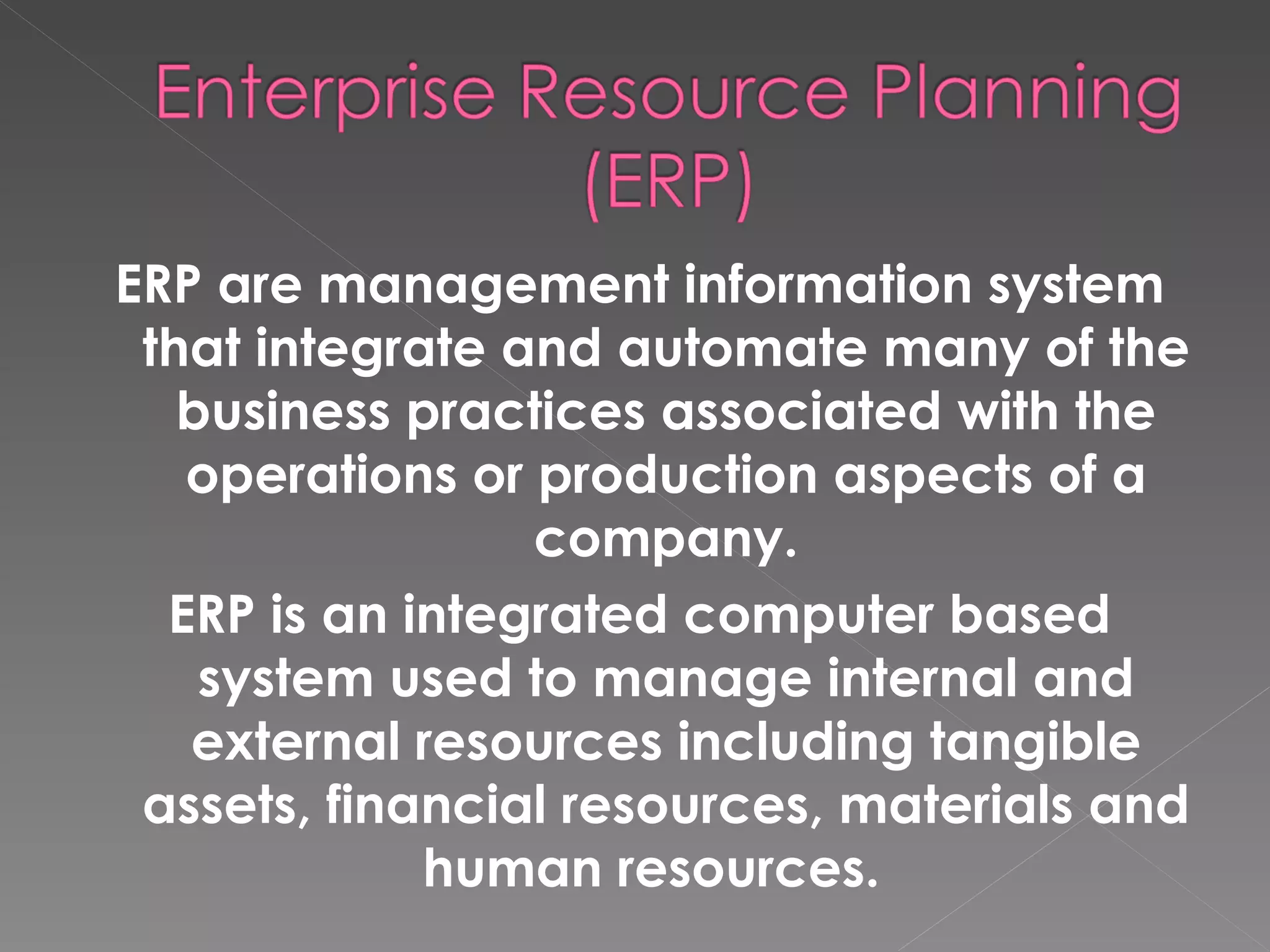 Enterprise Resource Planning | PPT | Logistics | Business