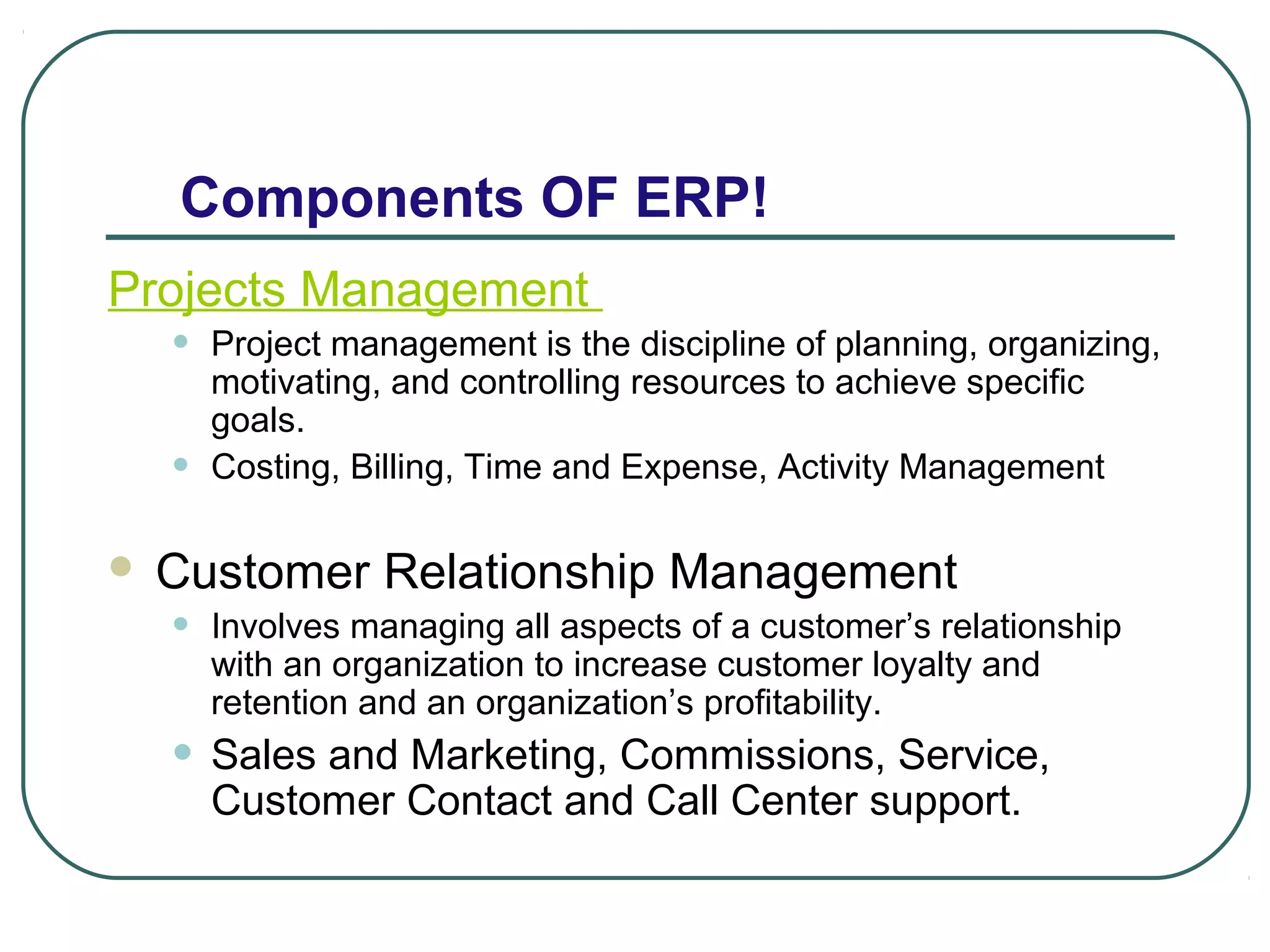 Enterprise Resource Planning(ERP) | PPT