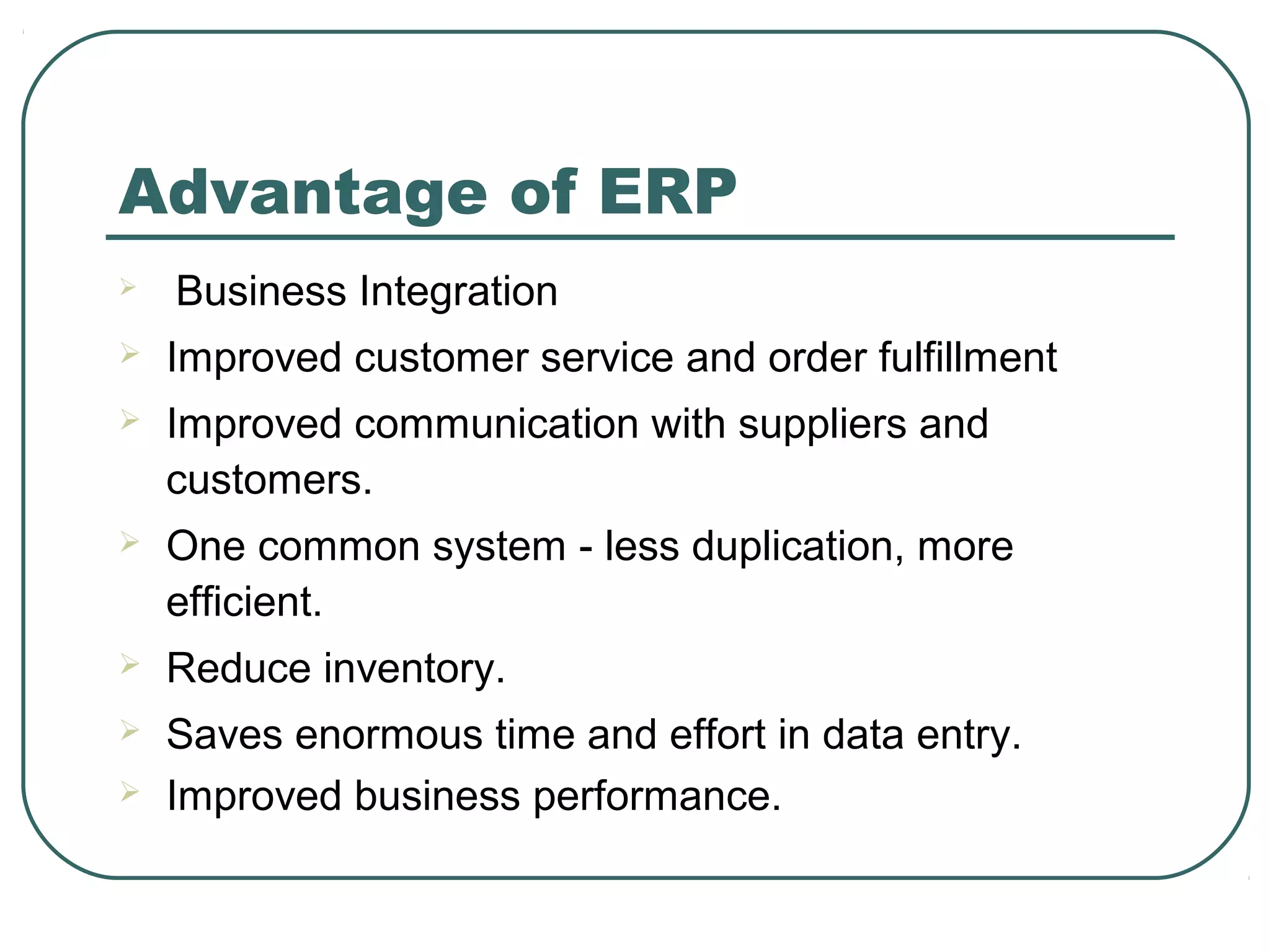 Enterprise Resource Planning(ERP) | PPT