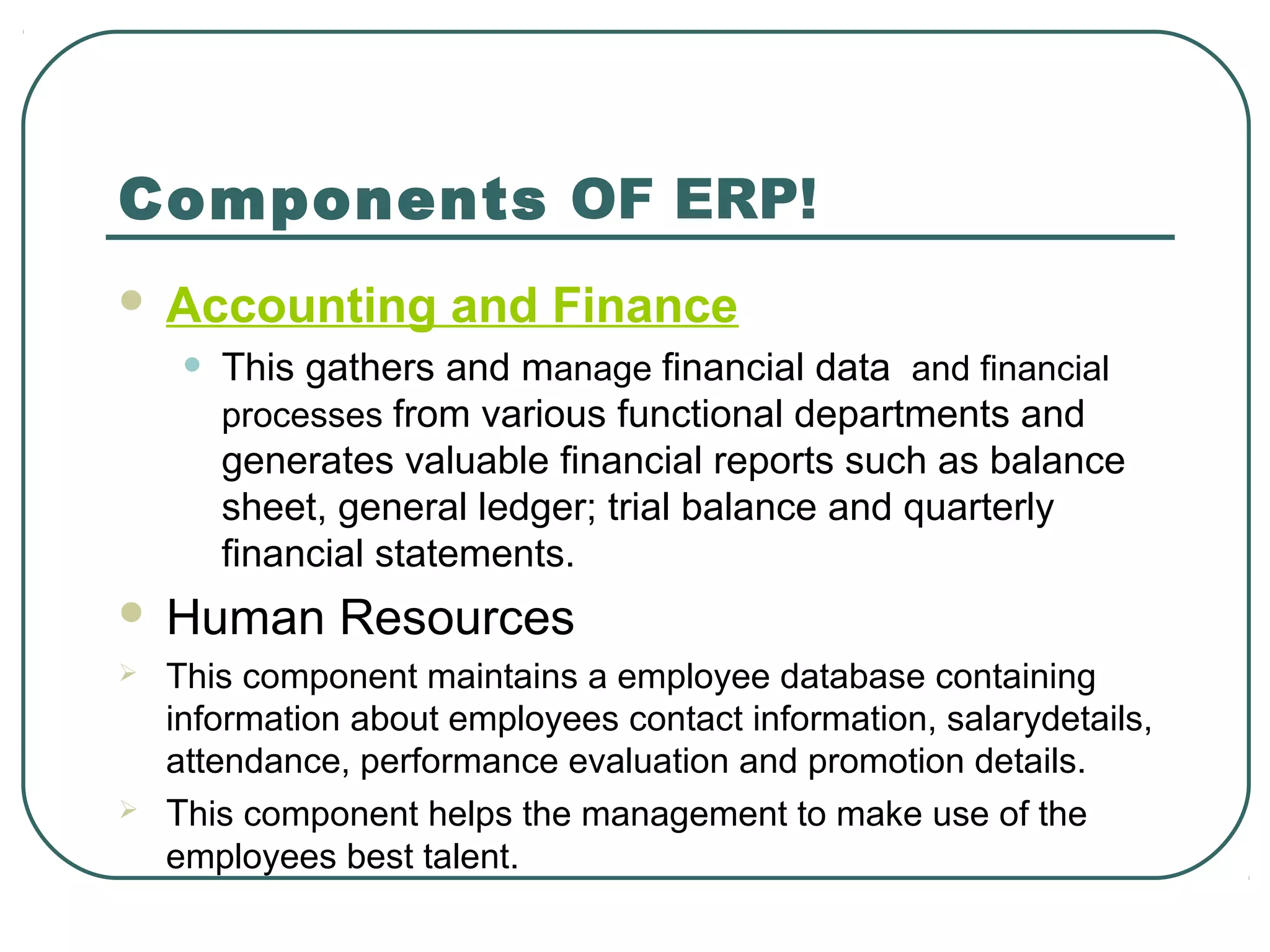 Enterprise Resource Planning(ERP) | PPT