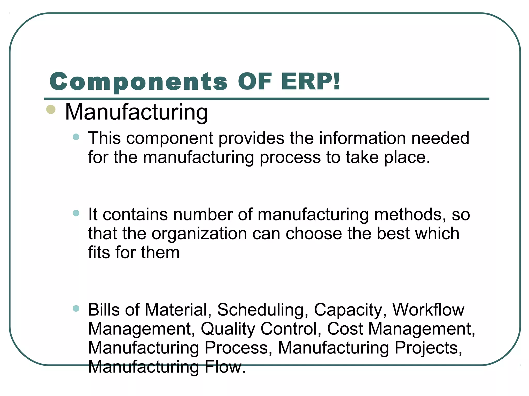 Enterprise Resource Planning(ERP) | PPT