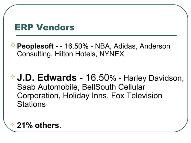 Enterprise Resource Planning(ERP) | PPT | Computing | Technology ...