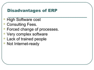 Enterprise Resource Planning(ERP) | PPT