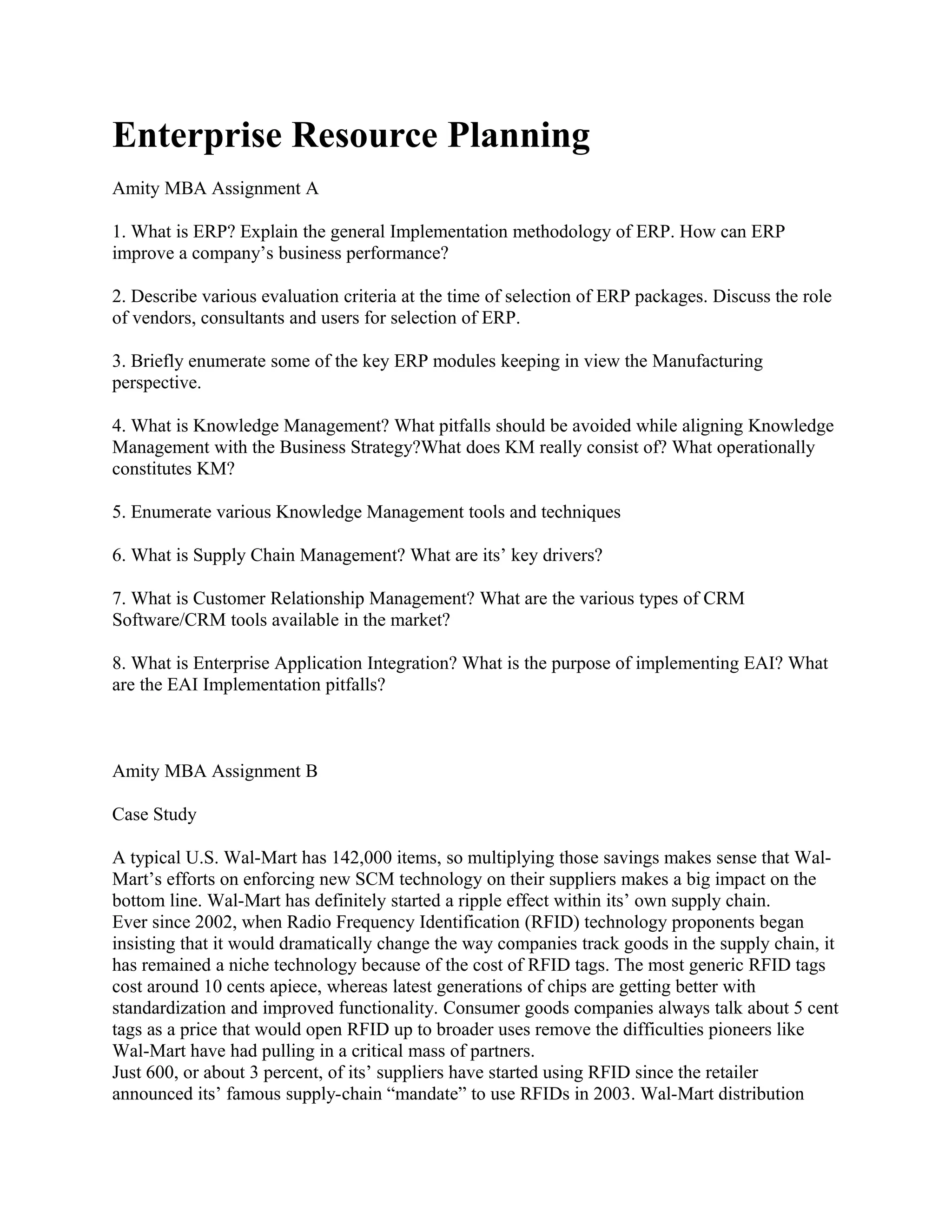 Enterprise Resource Planning | PDF