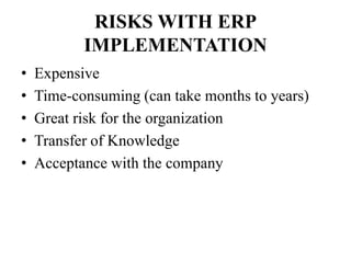 Enterprise resource planning erp | PPTX