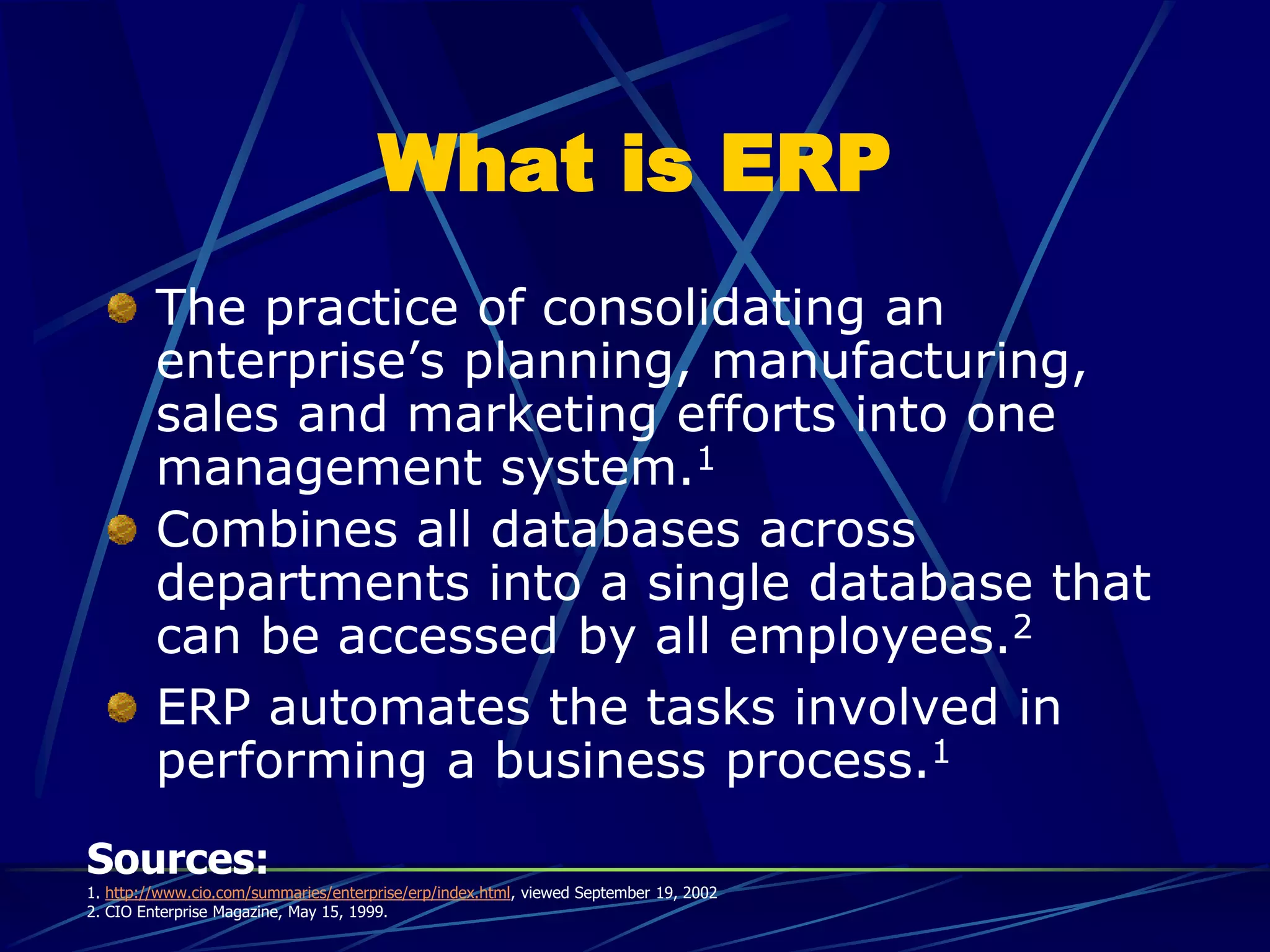Enterprise Resource Planning (erp) | PPT