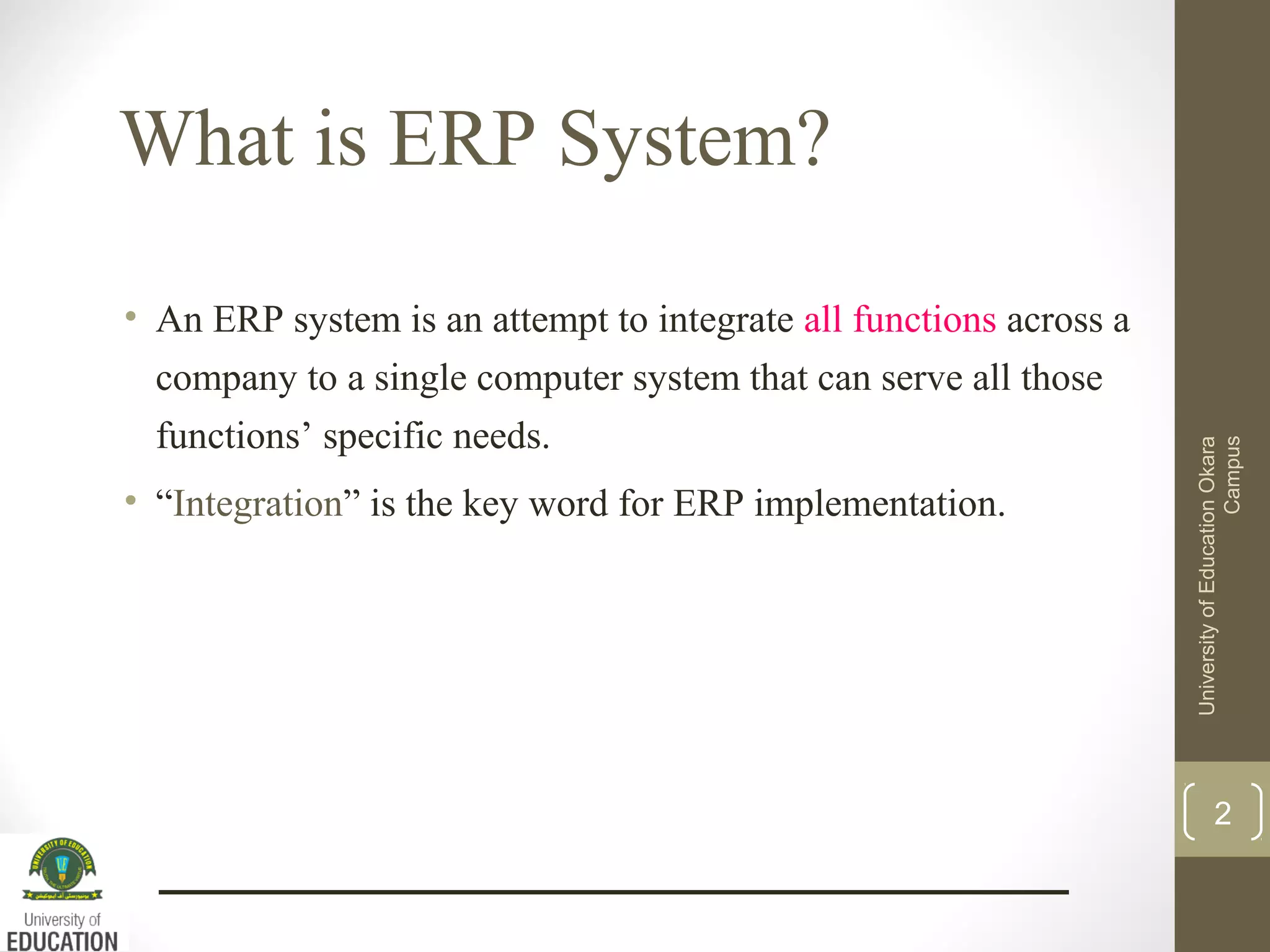 Enterprise resource planning (erp) systems | PPT