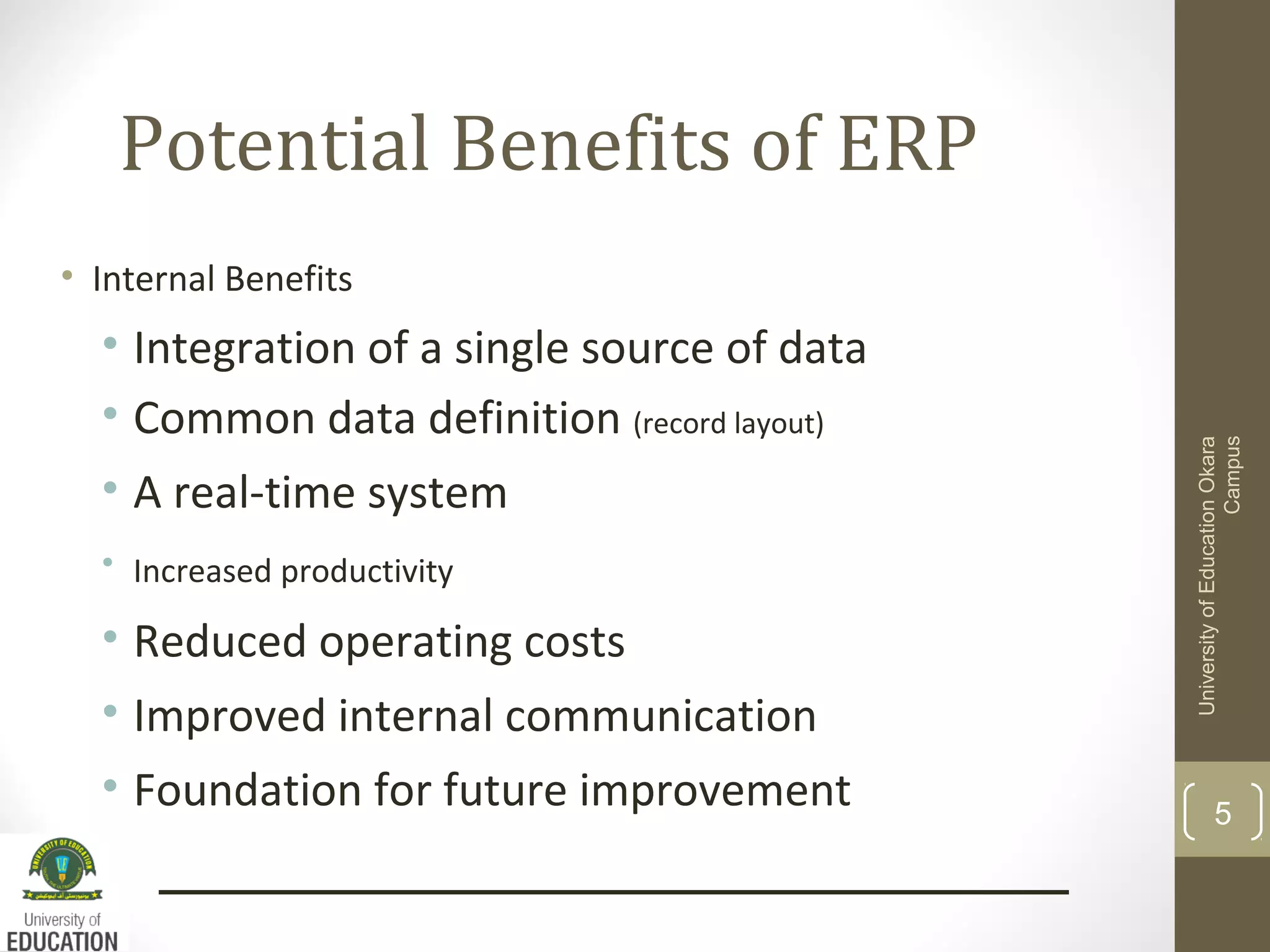 Enterprise resource planning (erp) systems | PPT