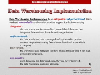 Enterprise resource planning system & data warehousing implementation ...