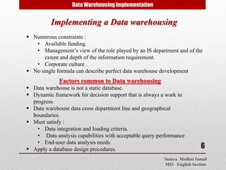 Enterprise resource planning system & data warehousing implementation ...