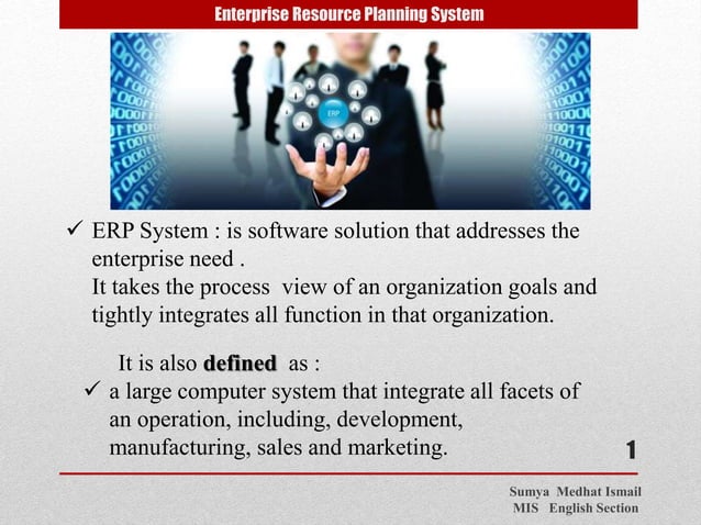 Enterprise resource planning system & web enabled databases | PPT