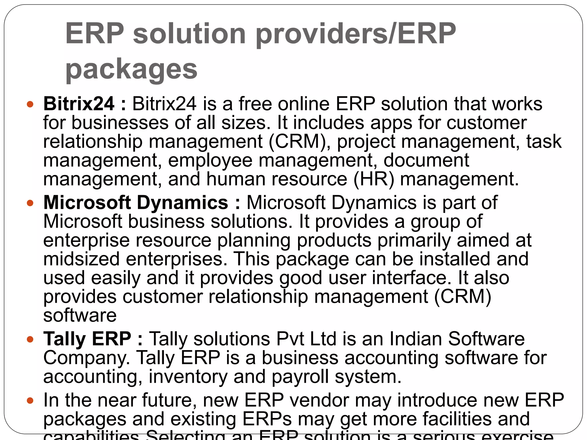 Enterprise resources planning | PPTX