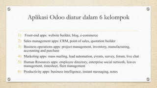 Enterprise resources planning odoo | PPTX