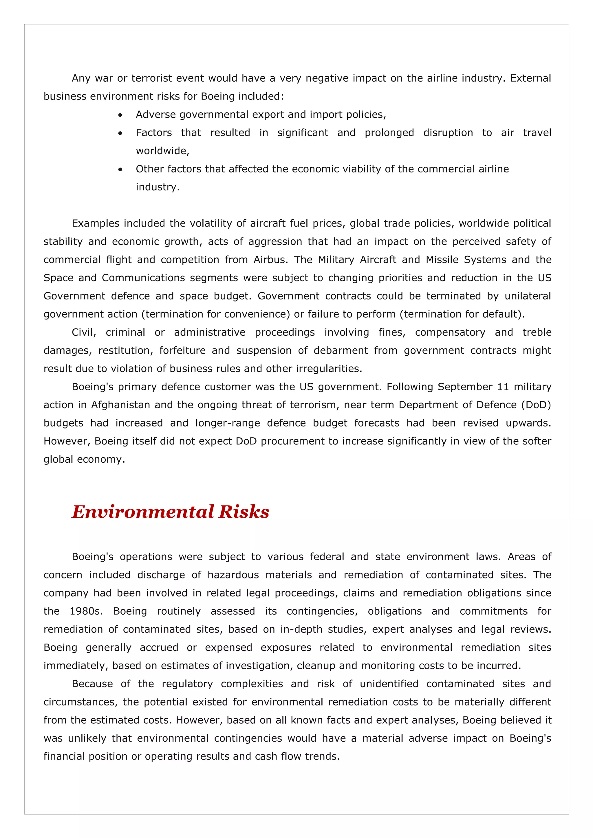 Enterprise risk management at boeing | DOCX