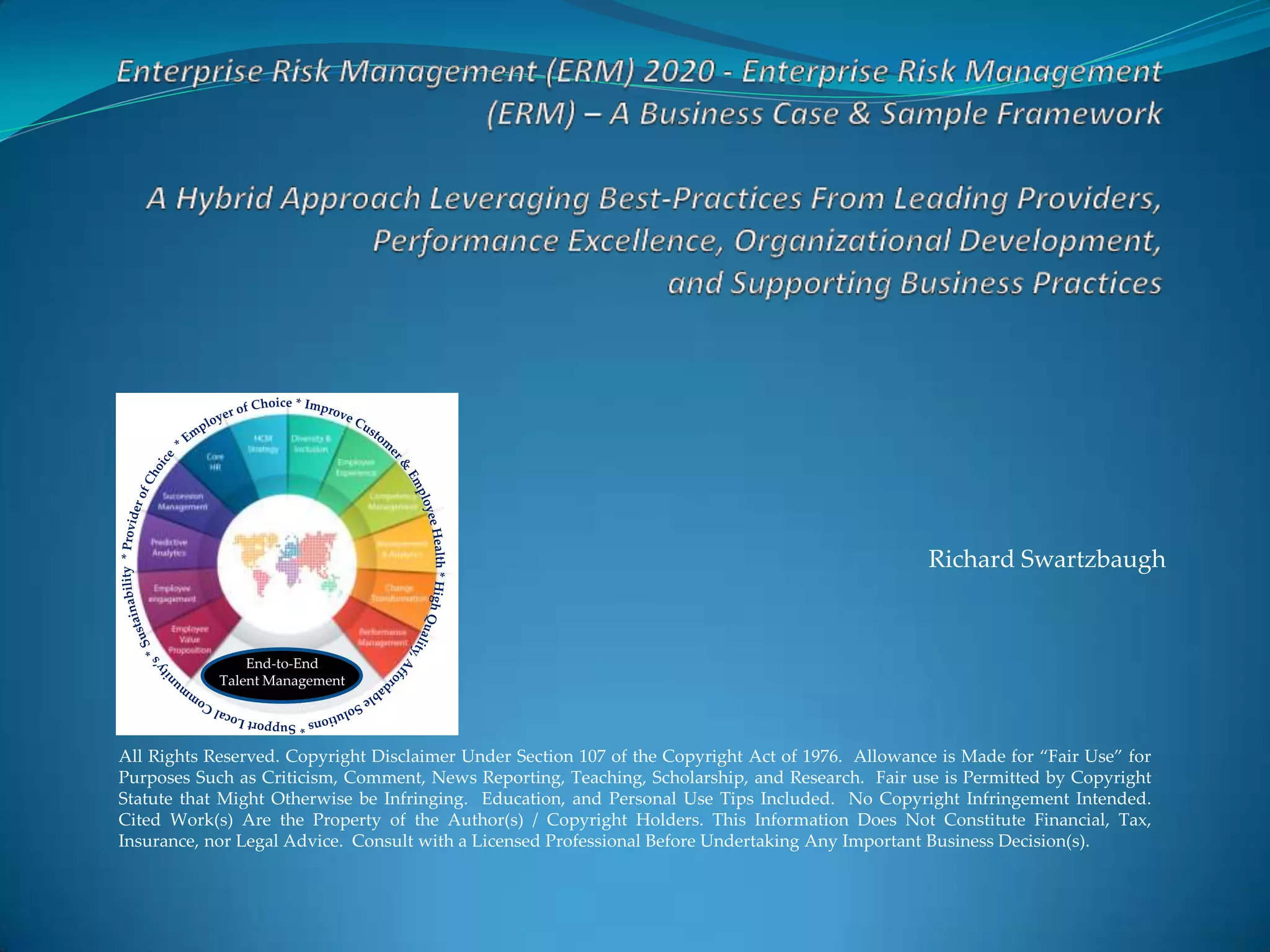 Enterprise Risk Management (ERM) Framework 2020 | PDF