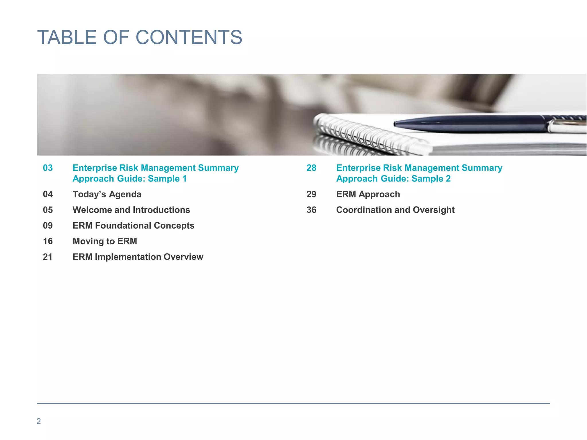 Enterprise risk management summary approach guide | PDF