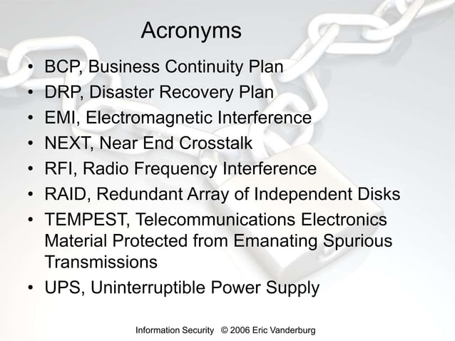 Information Security Lesson 10 - Operational Security - Eric Vanderburg | PPT