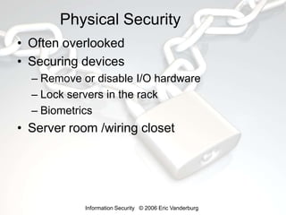 Information Security Lesson 10 - Operational Security - Eric Vanderburg | PPT