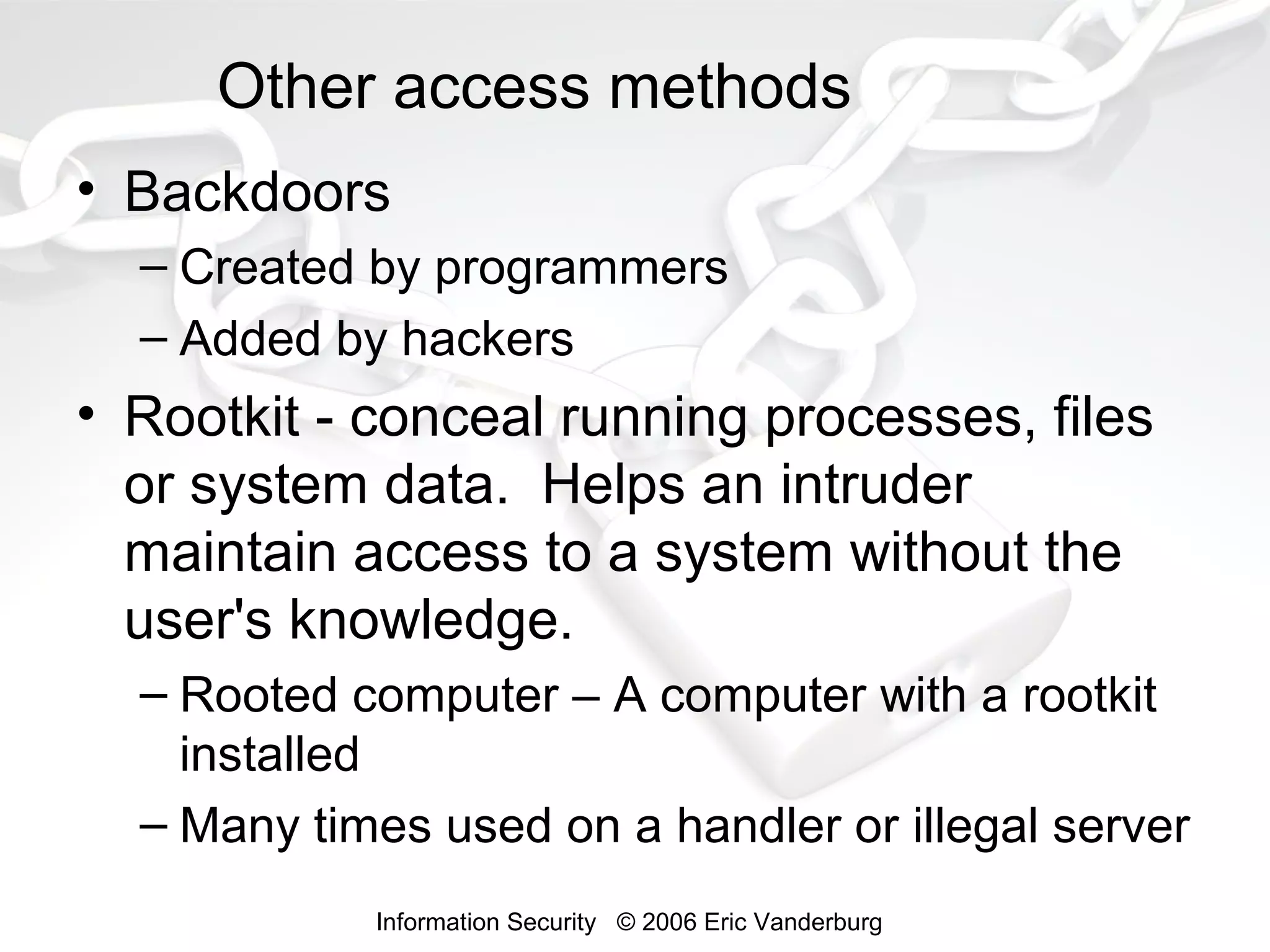 Information Security Lesson 2 - Attackers and Attacks - Eric Vanderburg | PPT