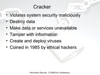 Information Security Lesson 2 - Attackers and Attacks - Eric Vanderburg ...