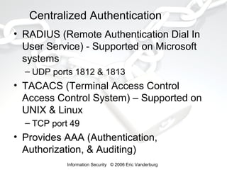 Information Security Lesson 7 - Remote Access - Eric Vanderburg | PPT