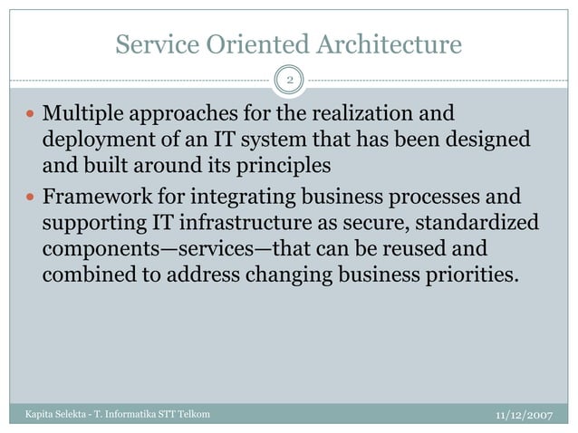 Enterprise Service Oriented Architecture (Soa) | PPT