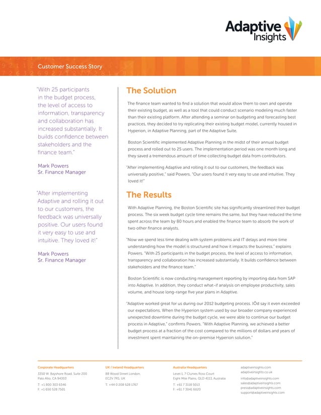 Adaptive Insights Enterprise Customer Success | PDF | Computer Software ...