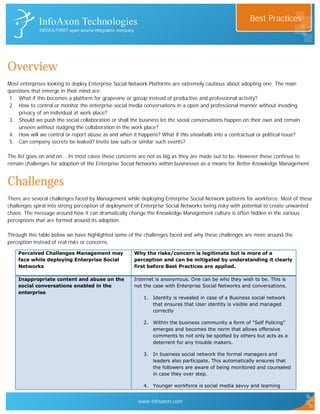 Enterprise social network challenges & best practices | PDF