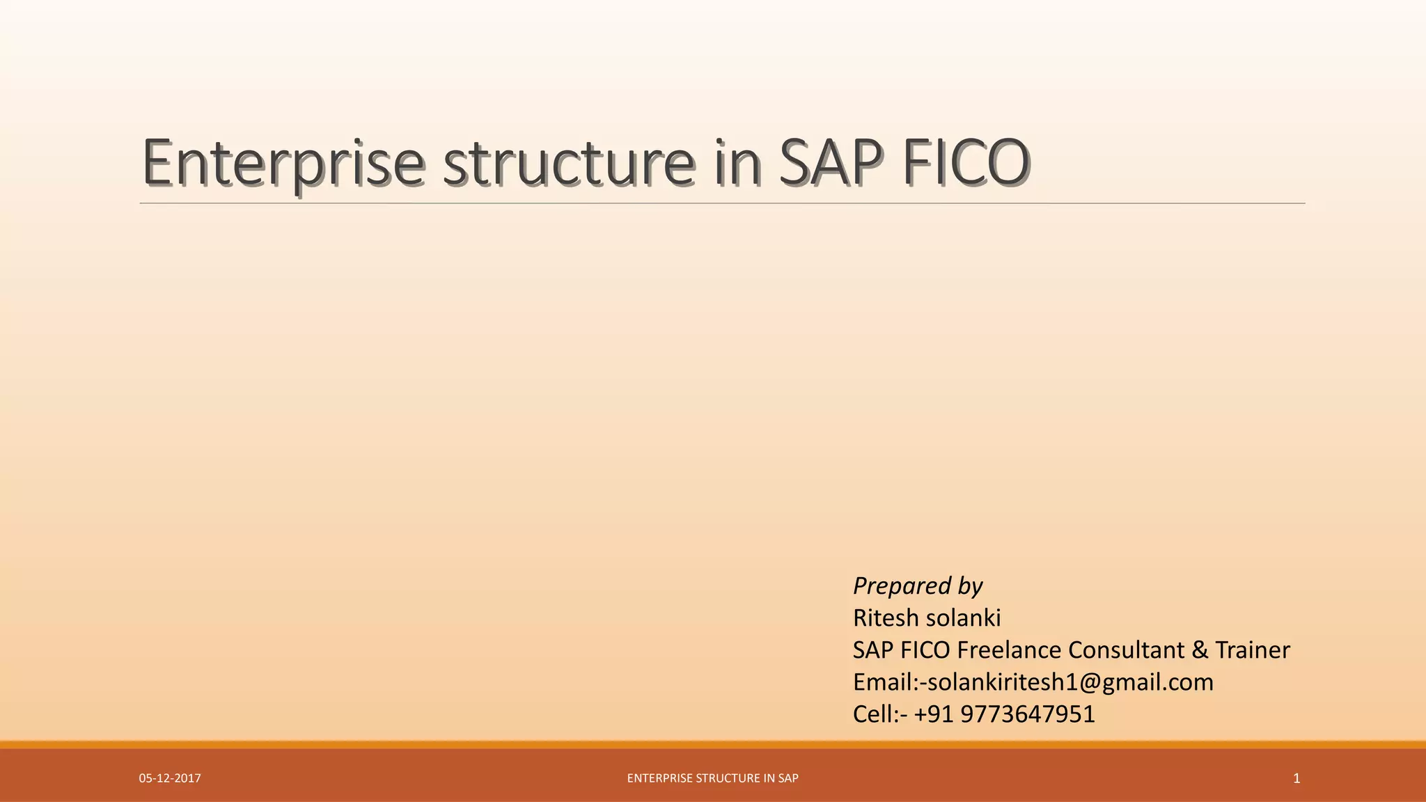 Enterprise structure in sap fico | PDF