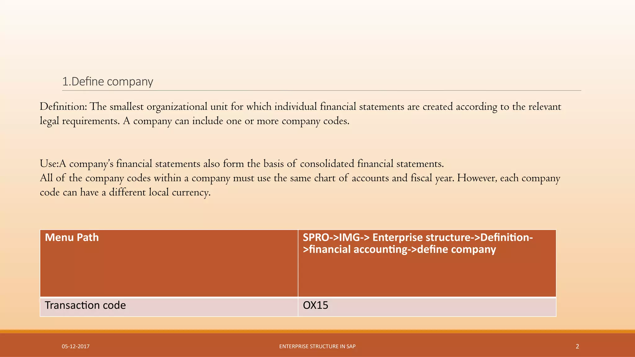 Enterprise structure in sap fico | PDF