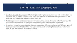 Enterprise Test Data Generation.pptx | Computing | Technology & Computing