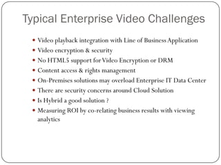 Enterprise video challenges | PPT