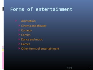 Entertainment in India | PPT