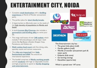 case study of Entertainment city, Noida, delhi | PDF