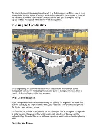 Entertainment Events Management: Strategies for Successful Execution | PDF