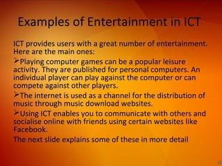 Entertainment & ICT | PPT